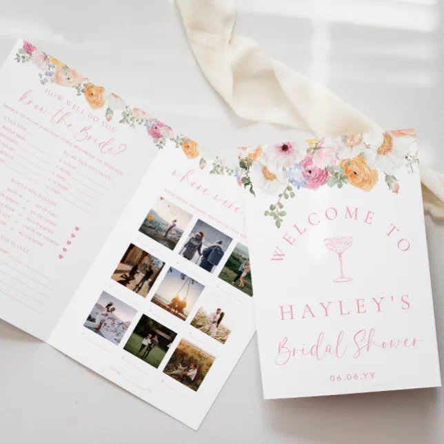 Millie Floral Bridal Shower Game Booklet | Zazzle