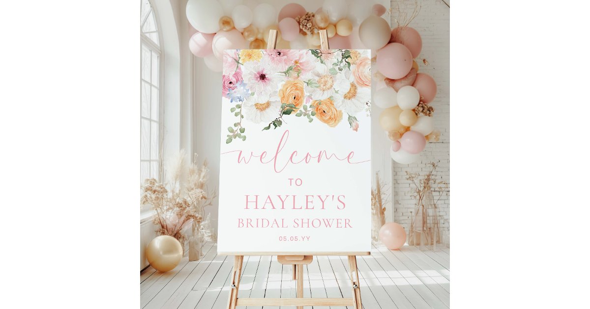 Millie Floral Bridal Shower Welcome Sign | Zazzle