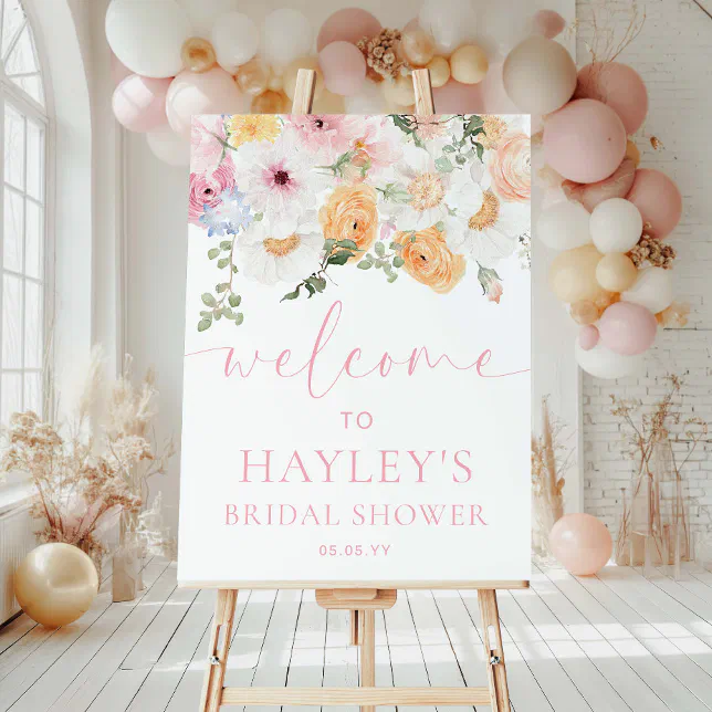 Millie Floral Bridal Shower Welcome Sign | Zazzle