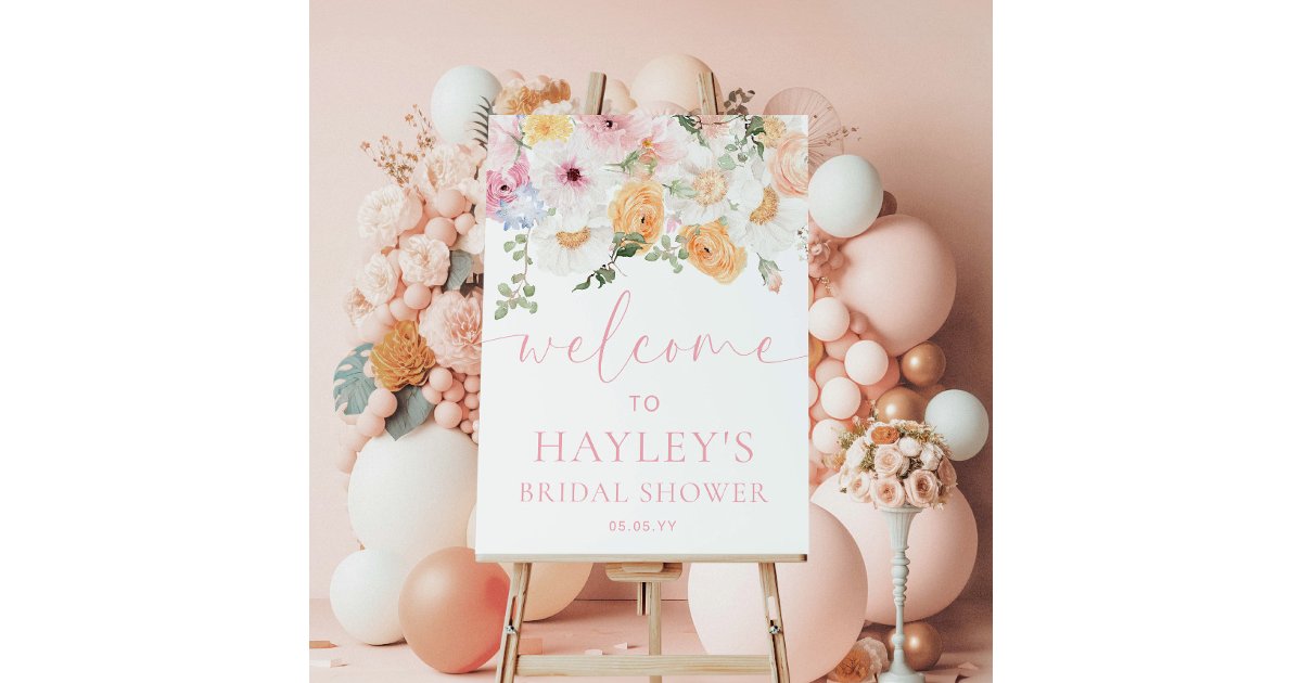 Millie Floral Bridal Shower Welcome Sign | Zazzle