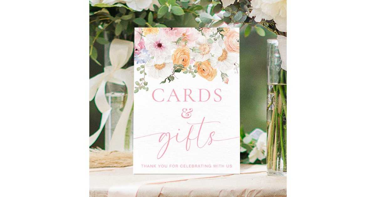 Millie Floral Cards and Gifts Sign | Zazzle