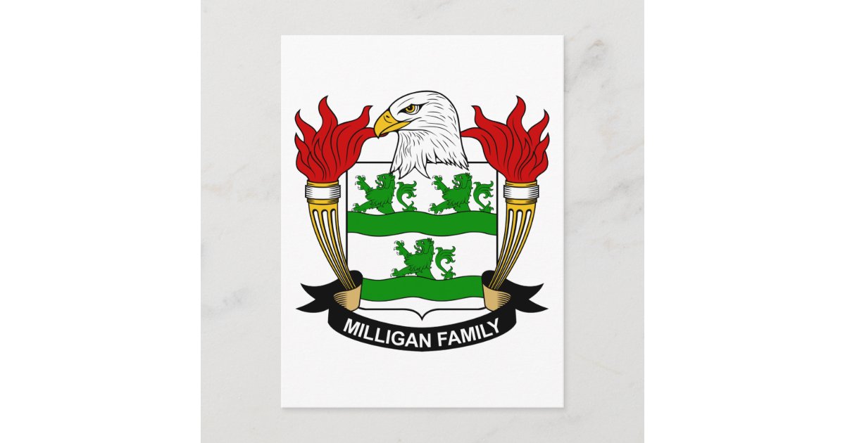 Milligan Coat of Arms / Family Crest Postcard | Zazzle