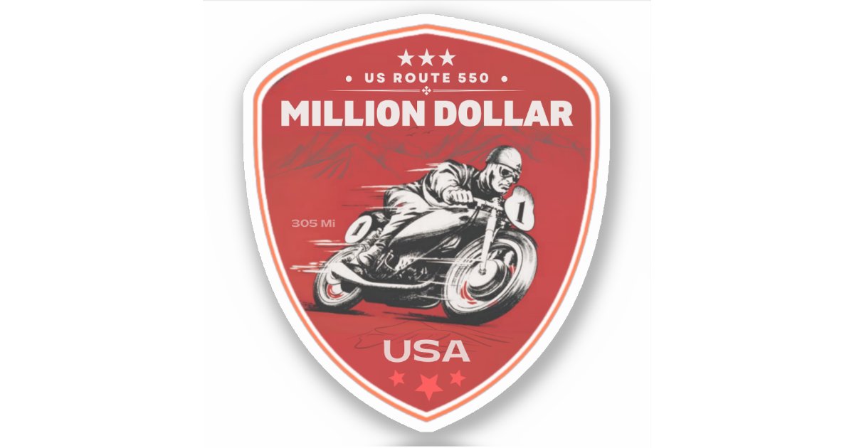 million dollar highway colorado motorcycle trip sticker | Zazzle