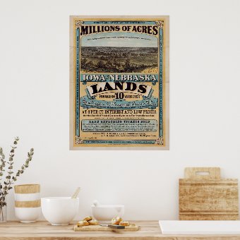 Millions of acres. Iowa and Nebraska Poster | Zazzle