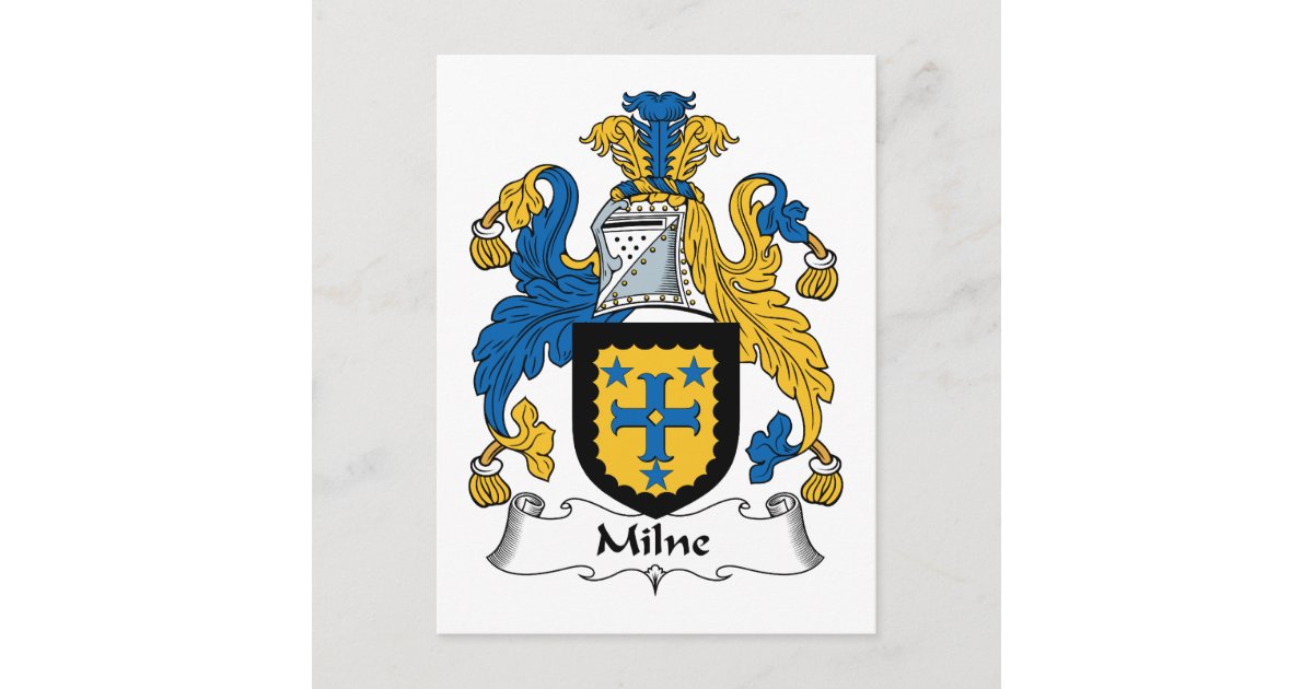 Milne Family Crest Postcard | Zazzle
