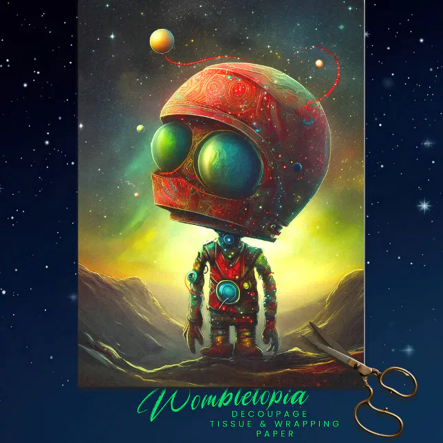 Milo the Cosmic Spaceman Explorer Decoupage Tissue Paper | Zazzle