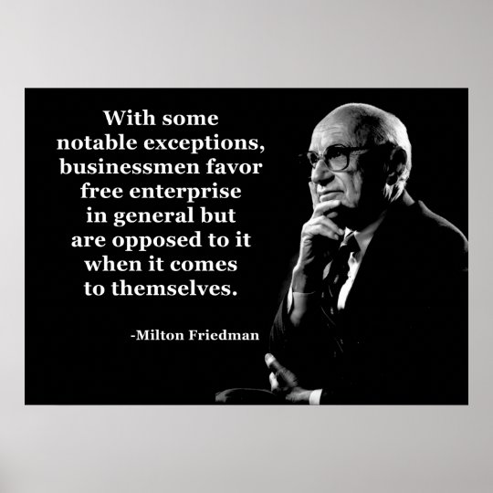Milton Friedman Crony Capitalism Poster