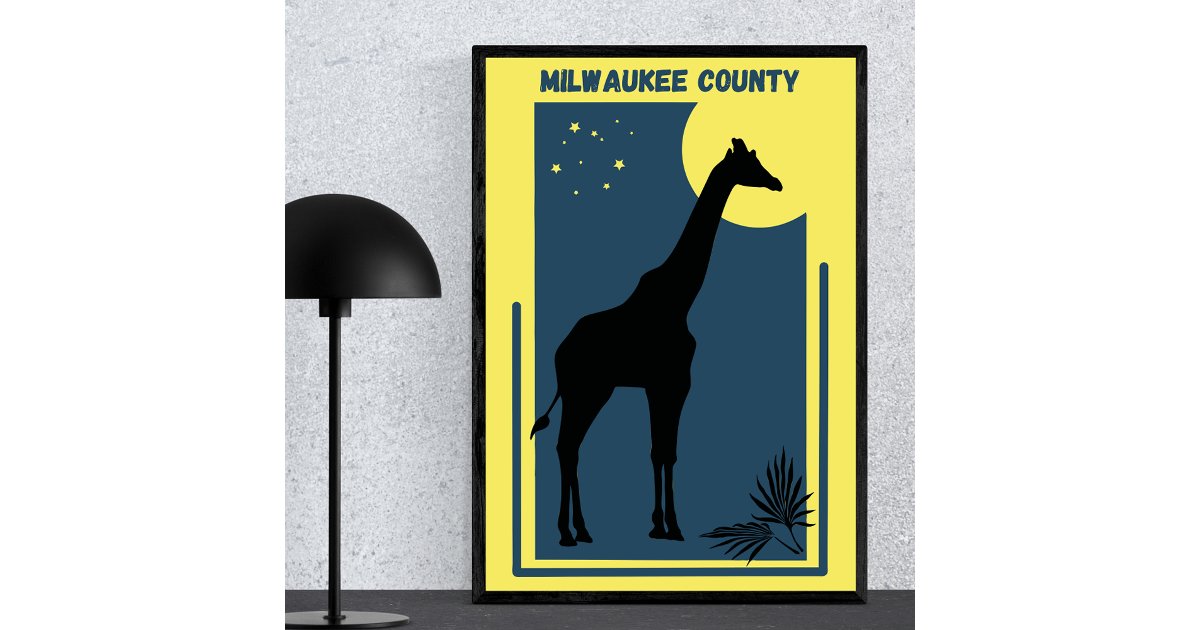 Milwaukee County Zoo Wisconsin Vintage Giraffe Poster | Zazzle