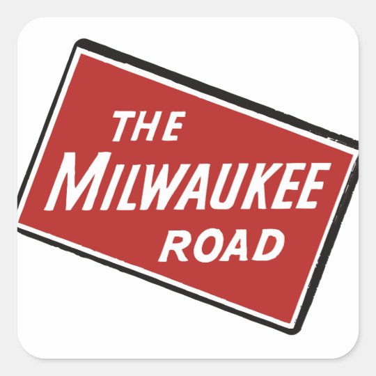 Milwaukee Road Railway Sign 2 Square Sticker | Zazzle.com