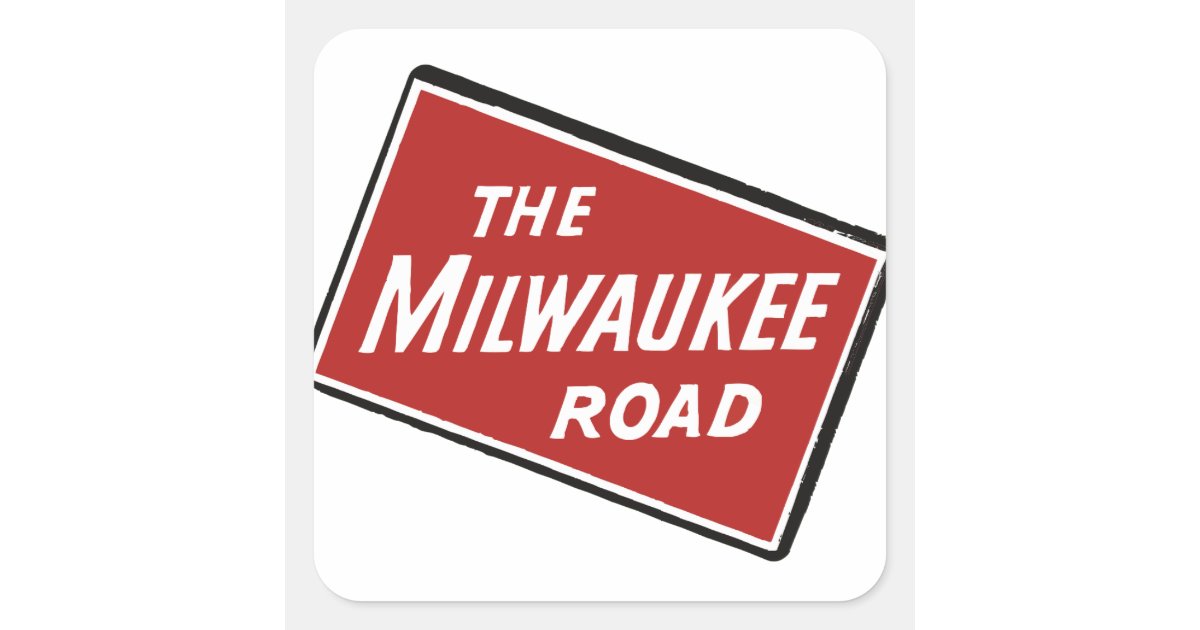 Milwaukee Road Railway Sign 2 Square Sticker | Zazzle