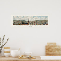 Milwaukee, WI Panoramic Map - 1898 Poster | Zazzle