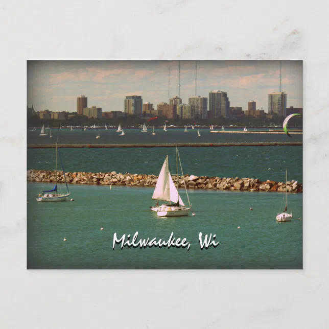 Milwaukee, WI Skyline Postcard | Zazzle