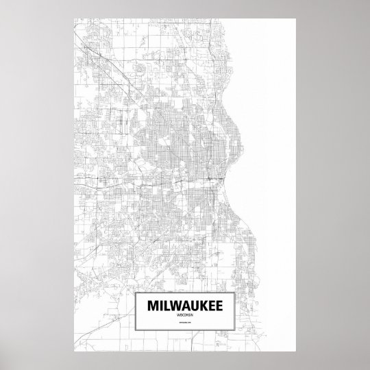 Milwaukee, Wisconsin (black on white) Poster | Zazzle.com