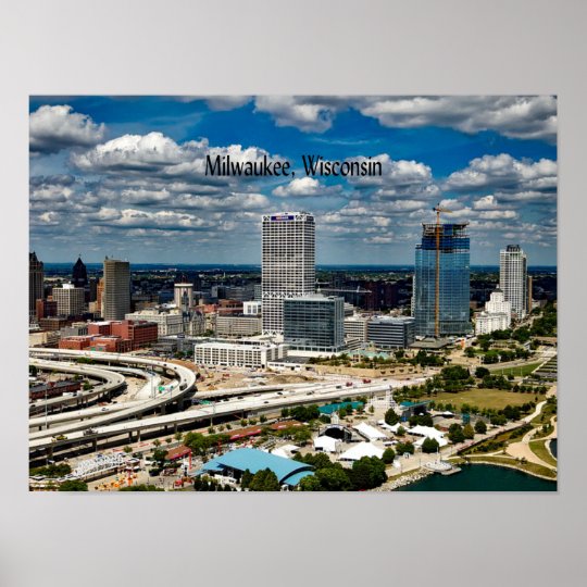 Milwaukee, Wisconsin cityscape Poster | Zazzle.com