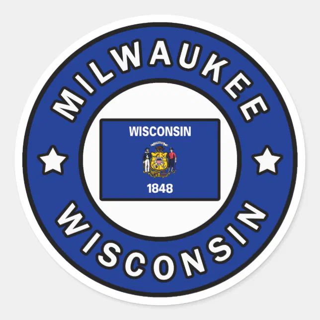 Milwaukee Wisconsin Classic Round Sticker | Zazzle
