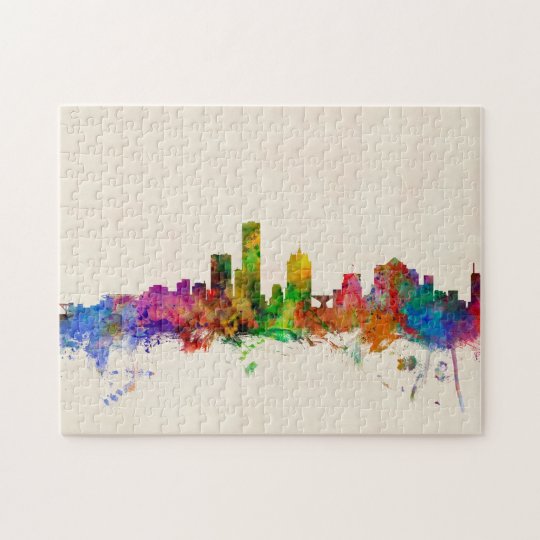 Milwaukee Wisconsin Skyline Cityscape Jigsaw Puzzle | Zazzle.com