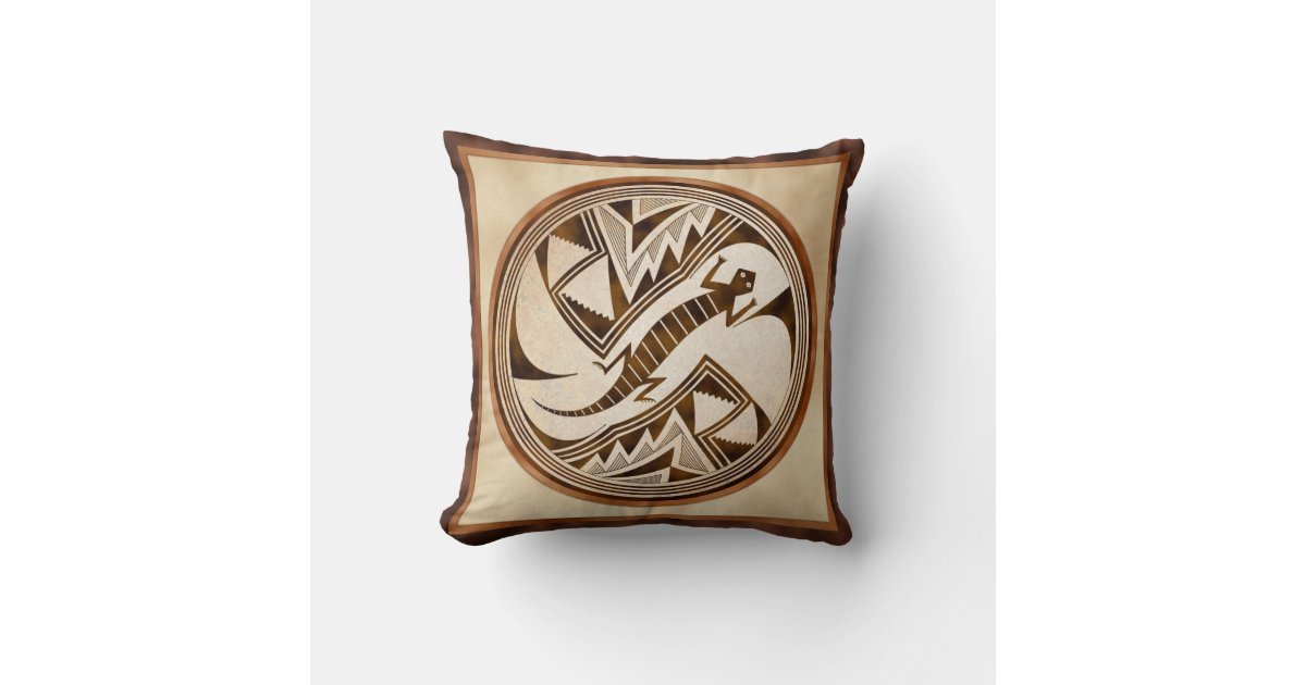 Mimbres Lizard Throw Pillow | Zazzle