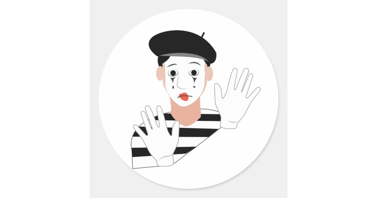Mime Classic Round Sticker | Zazzle