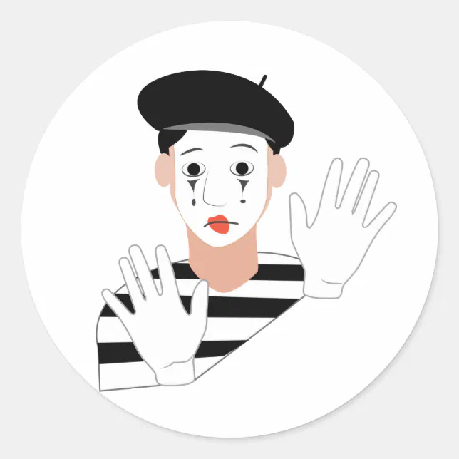 Mime Classic Round Sticker | Zazzle