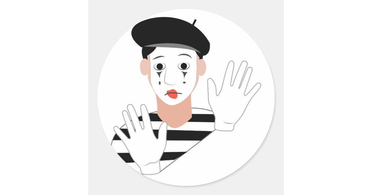 Mime Classic Round Sticker Zazzle