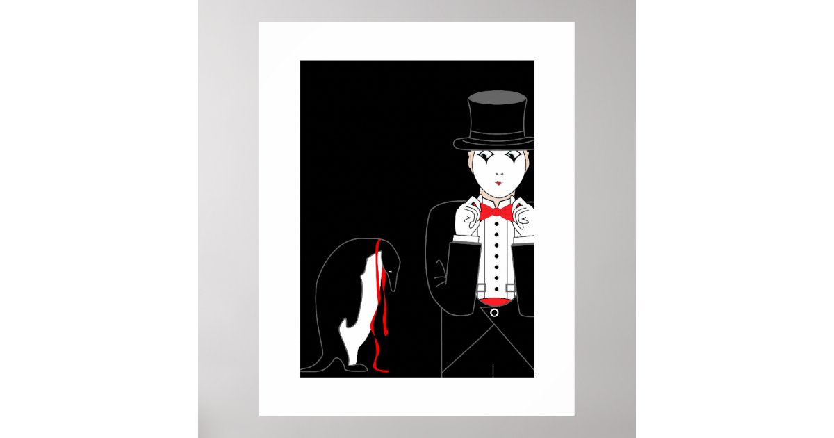 Mime Penguin poster | Zazzle
