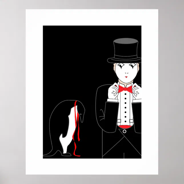 Mime Penguin poster | Zazzle
