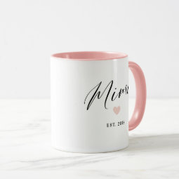 Mimi Script Established Mothers Day Gift Mug | Zazzle