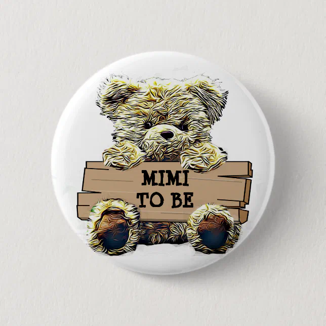 Mimi to Be Baby Shower Button | Zazzle