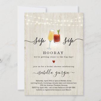 Mimosa and Bloody Mary Bridal Shower Invitation | Zazzle