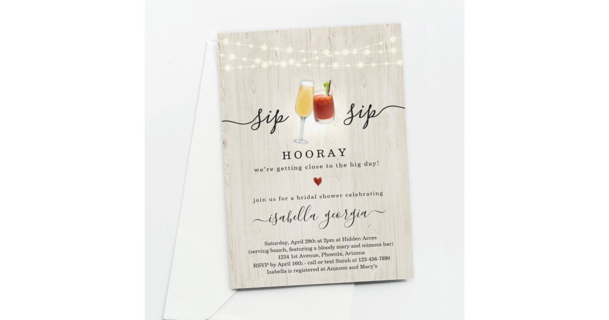 Mimosa and Bloody Mary Bridal Shower Invitation | Zazzle