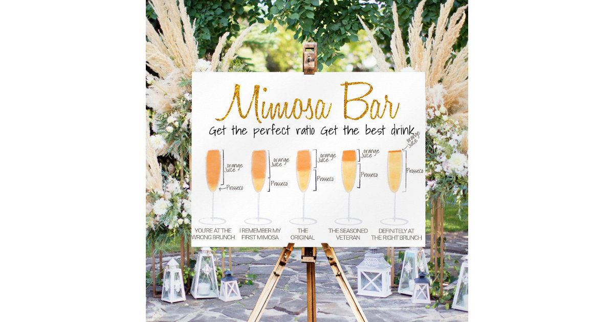 Mimosa Bar brunch Beverages Juice Mixing Sign | Zazzle