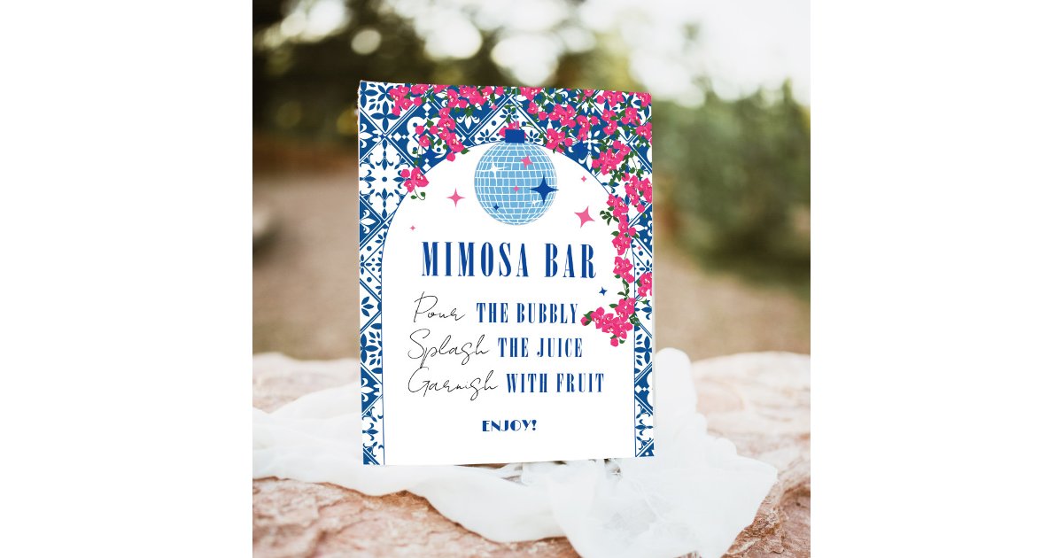 Mimosa Bar Dancing Queen Greek Bridal Shower Foam Board | Zazzle