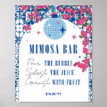 Mimosa Bar Dancing Queen Greek Bridal Shower Poster | Zazzle