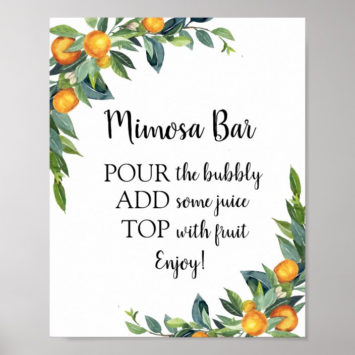 Mimosa Bar Drink Sign | Zazzle.com