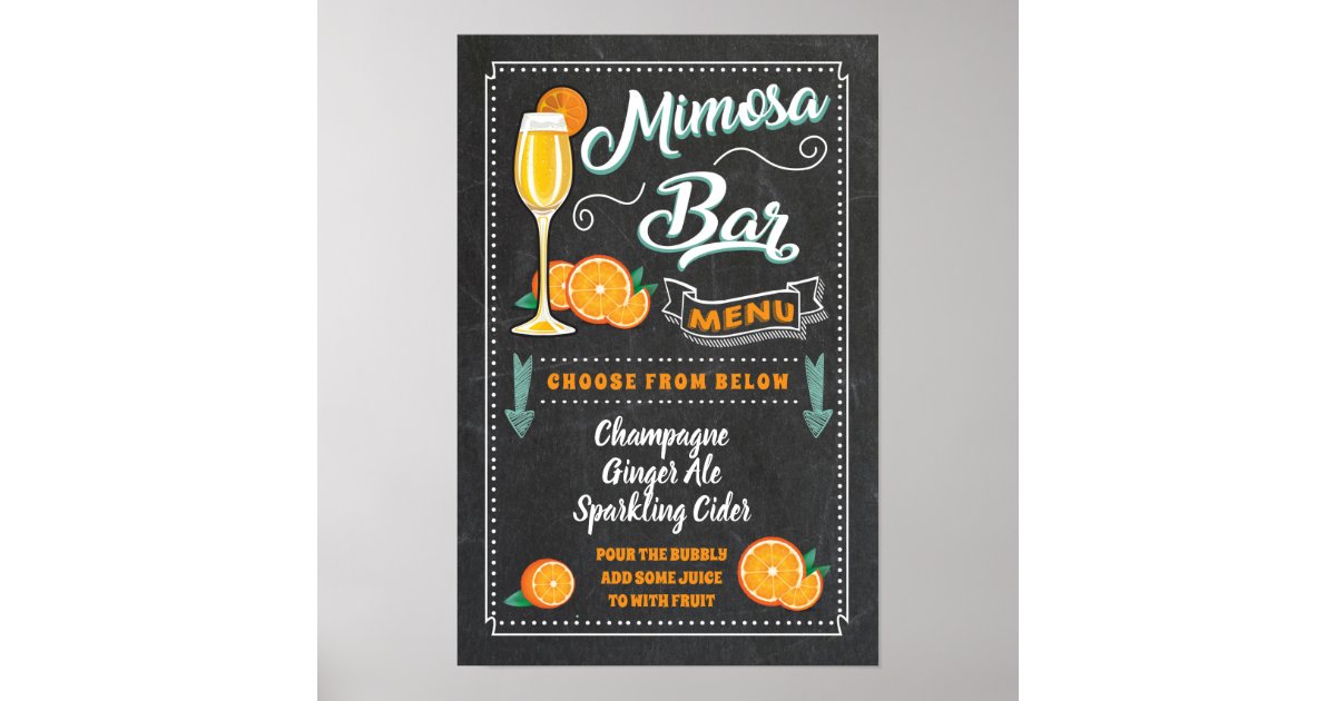 Mimosa Bar Party Sign | Zazzle