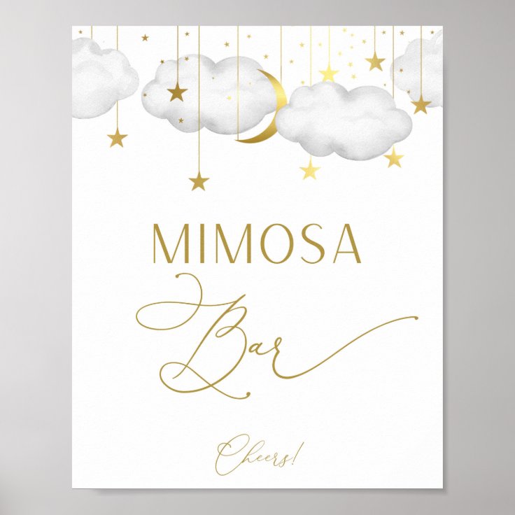 Mimosa Bar Sign, Baby Shower Game Poster | Zazzle