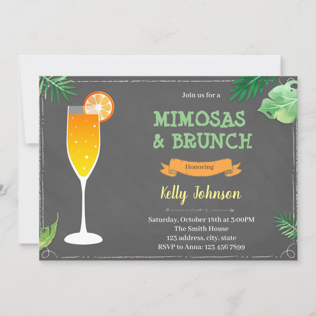 Mimosas and brunch shower party invitation | Zazzle