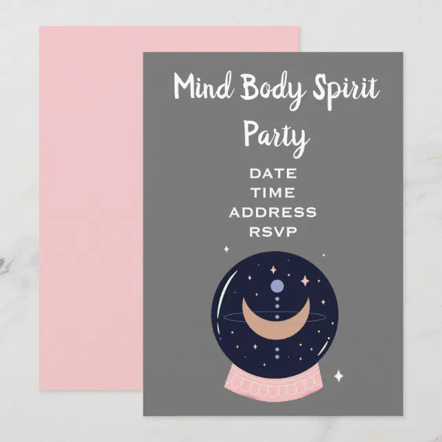 Mind Body Spirit New Age crystal ball party Invitation | Zazzle