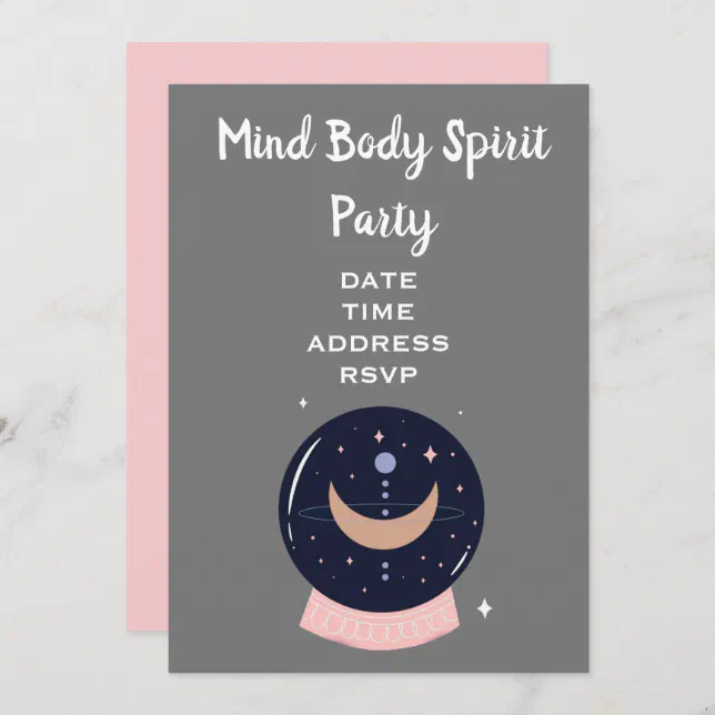 Mind Body Spirit New Age crystal ball party Invitation | Zazzle