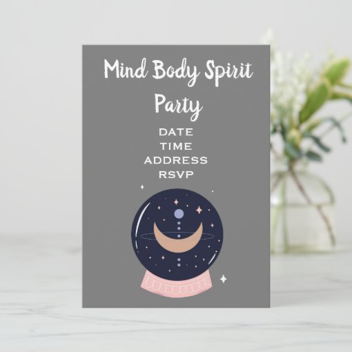 Mind Body Spirit New Age crystal ball party Invitation | Zazzle