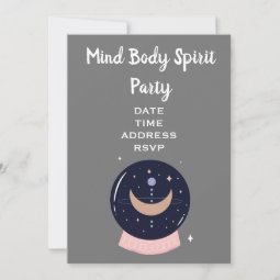 Mind Body Spirit New Age crystal ball party Invitation | Zazzle