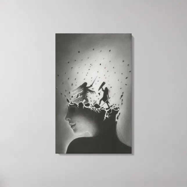 Mind Fragments: Inner Battle Canvas Print | Zazzle