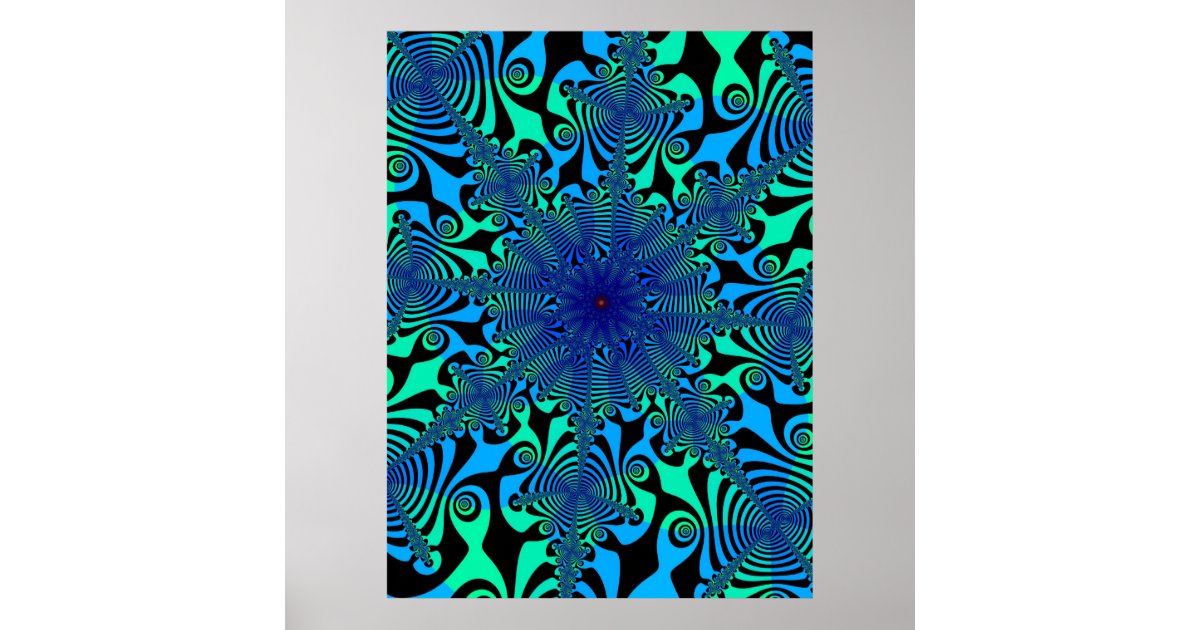 Mind Spinner in Blue amd Green Poster | Zazzle