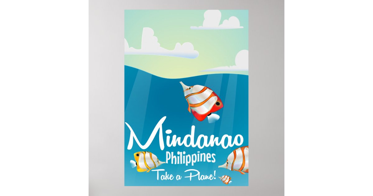 Mindanao, philippines cartoon travel poster | Zazzle