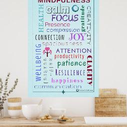 Mindfulness Word Jumble Poster | Zazzle
