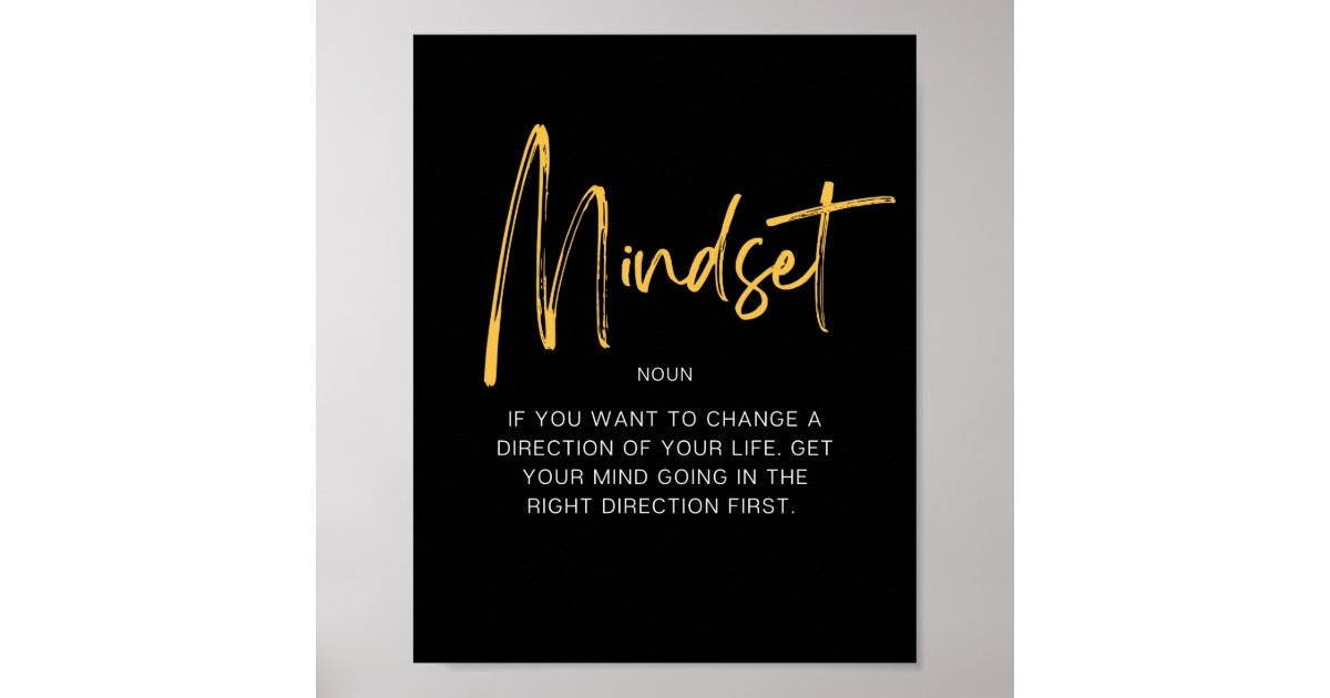 Mindset Inspiring Quote Poster | Zazzle