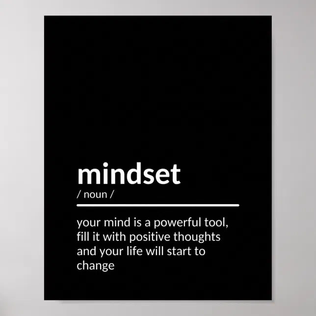 Mindset Quote Poster | Zazzle