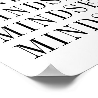 Mindset Typography Black And White Poster | Zazzle