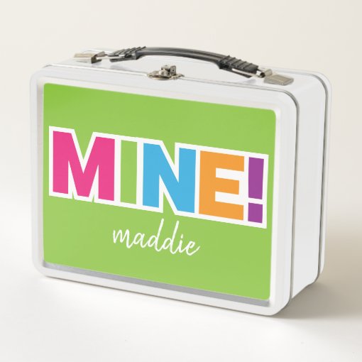 MINE! - Colorful Personalized Metal Lunch Box | Zazzle