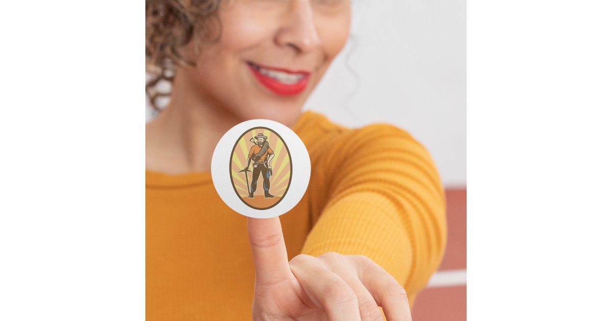 Miner Prospector Classic Round Sticker | Zazzle